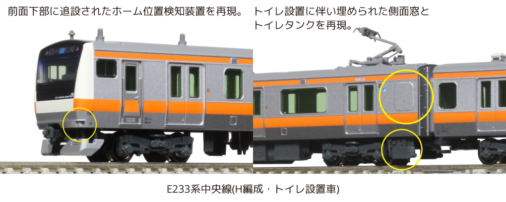 KATO鉄道模型オンラインショッピング E233系中央線(H編成・トイレ設置車） 6両基本セット: 現在販売中の商品 - kato